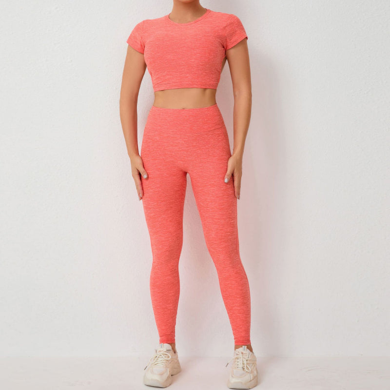 New crossover tight running two-piece sports set – Wonderxfans